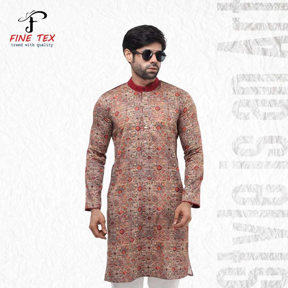 Fine Tex Clothing's Aristocratic Quality Digital Printed Panjabi For Men