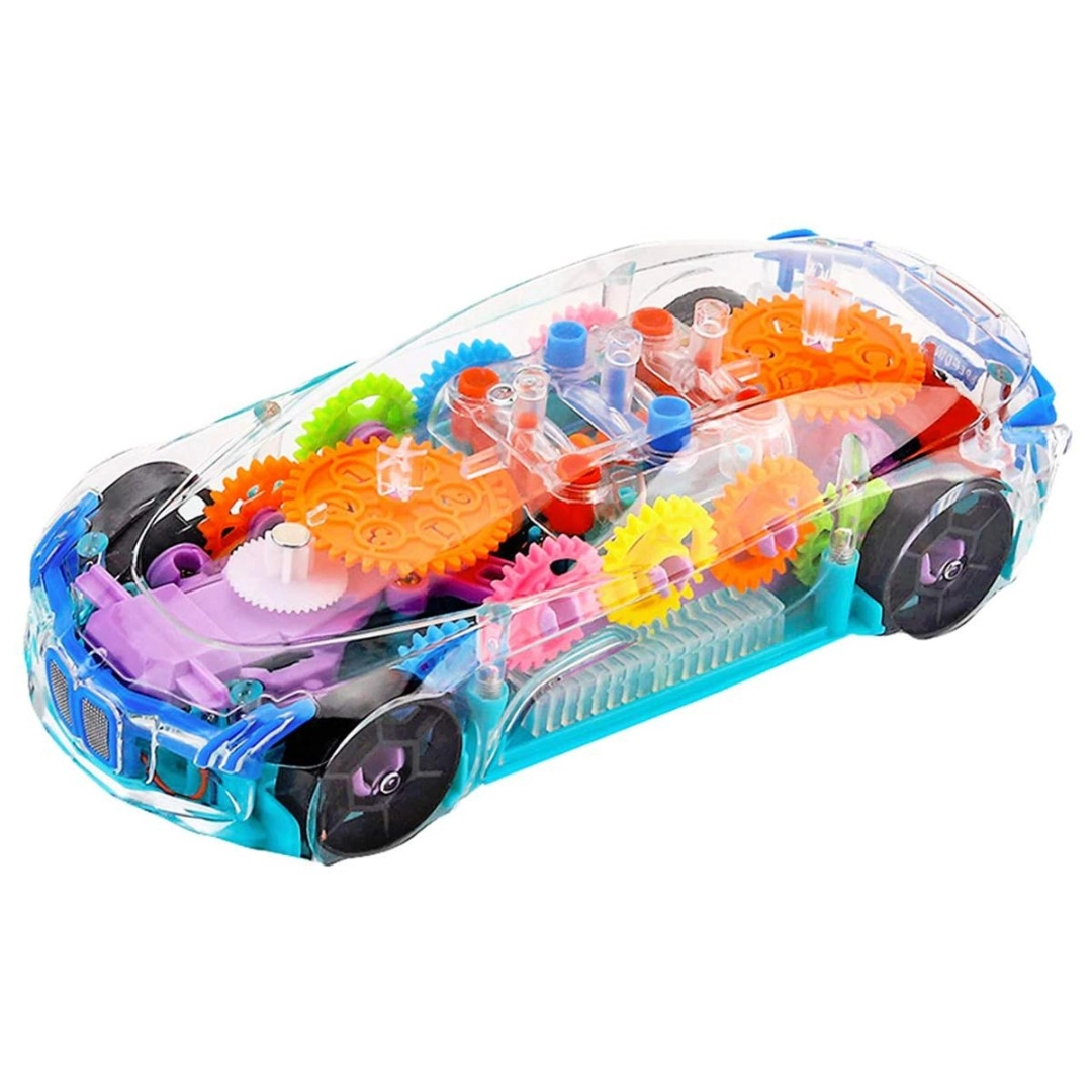 Racing Car Musical Toys 360 Degrees Rotating Transparent Concept Racing ...