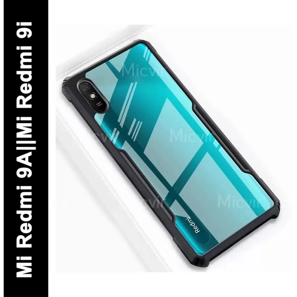 Back Cover for Mi Redmi 9A, Mi Redmi 9i (Transparent, Black)
