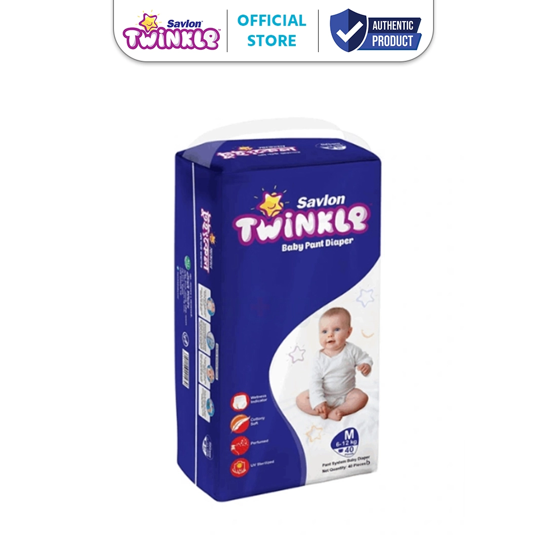 Savlon Twinkle Baby Pant Diaper M – 40 Pcs