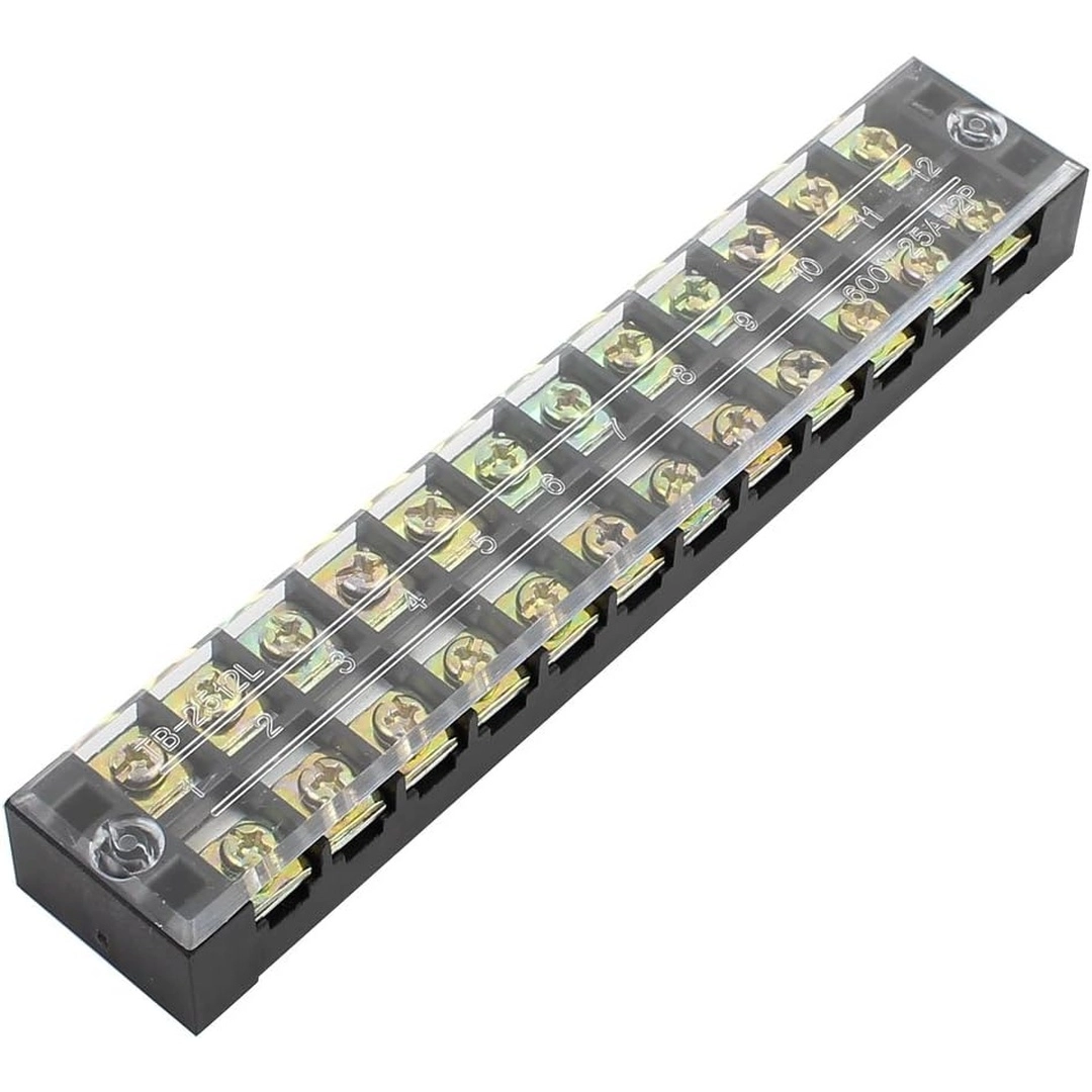 TB-2512 12P Double Row Terminal Block 600V 25A Terminal Block TB-2512 ...