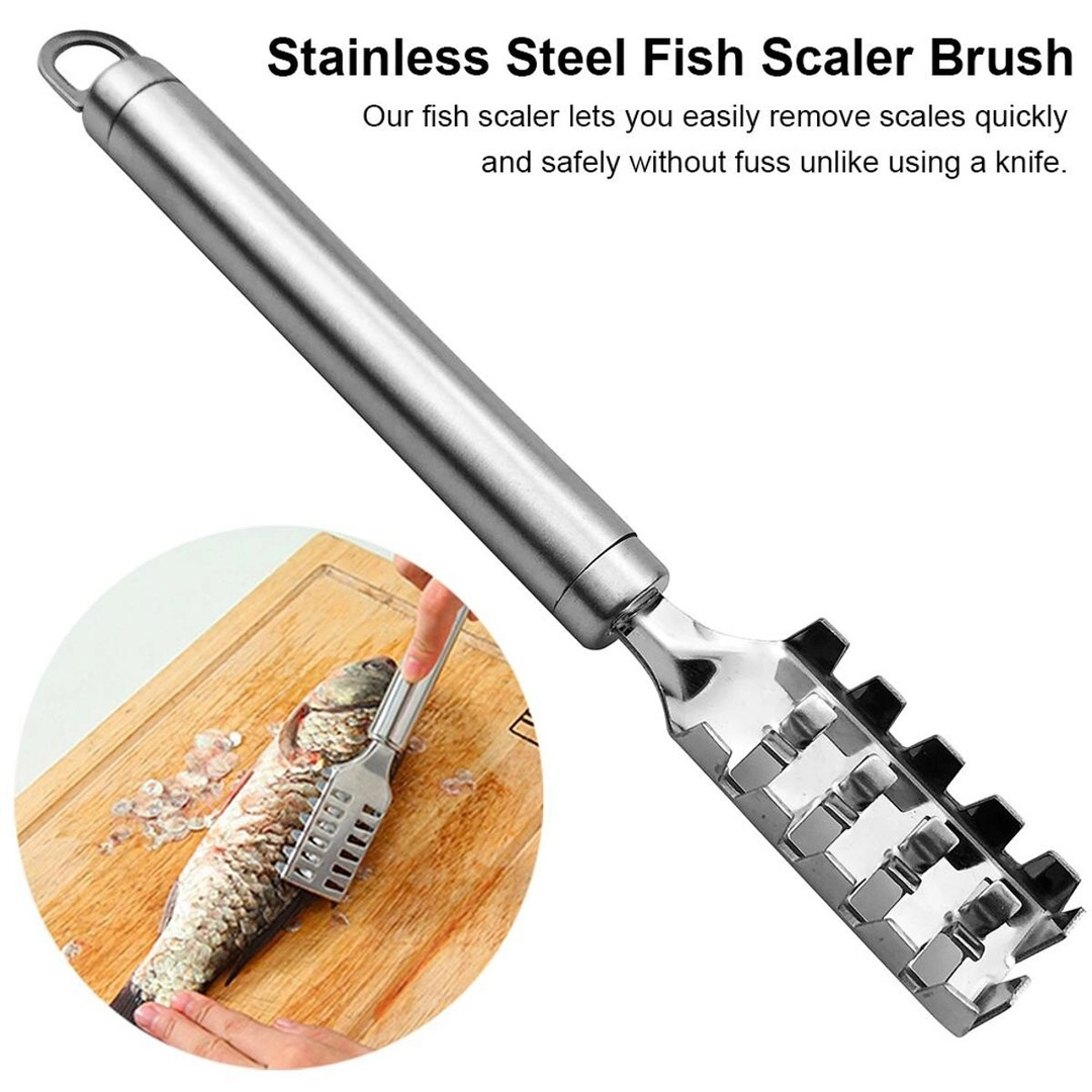 Stainless Steel Fish Scale Cleaner - Silver