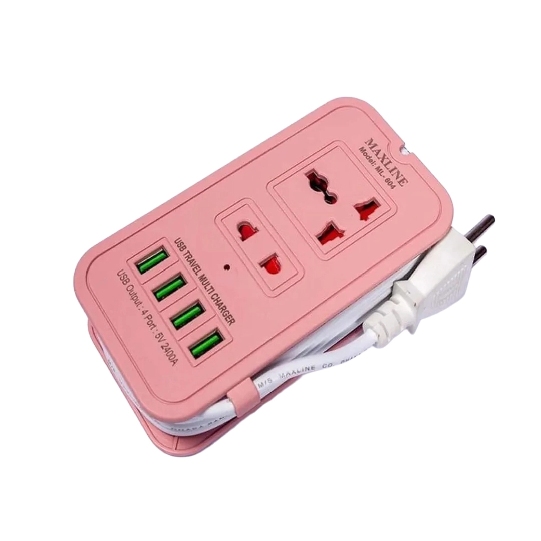Maxline 4 USB Fast Charging Extension Socket -ML-604-6 Fit Cable