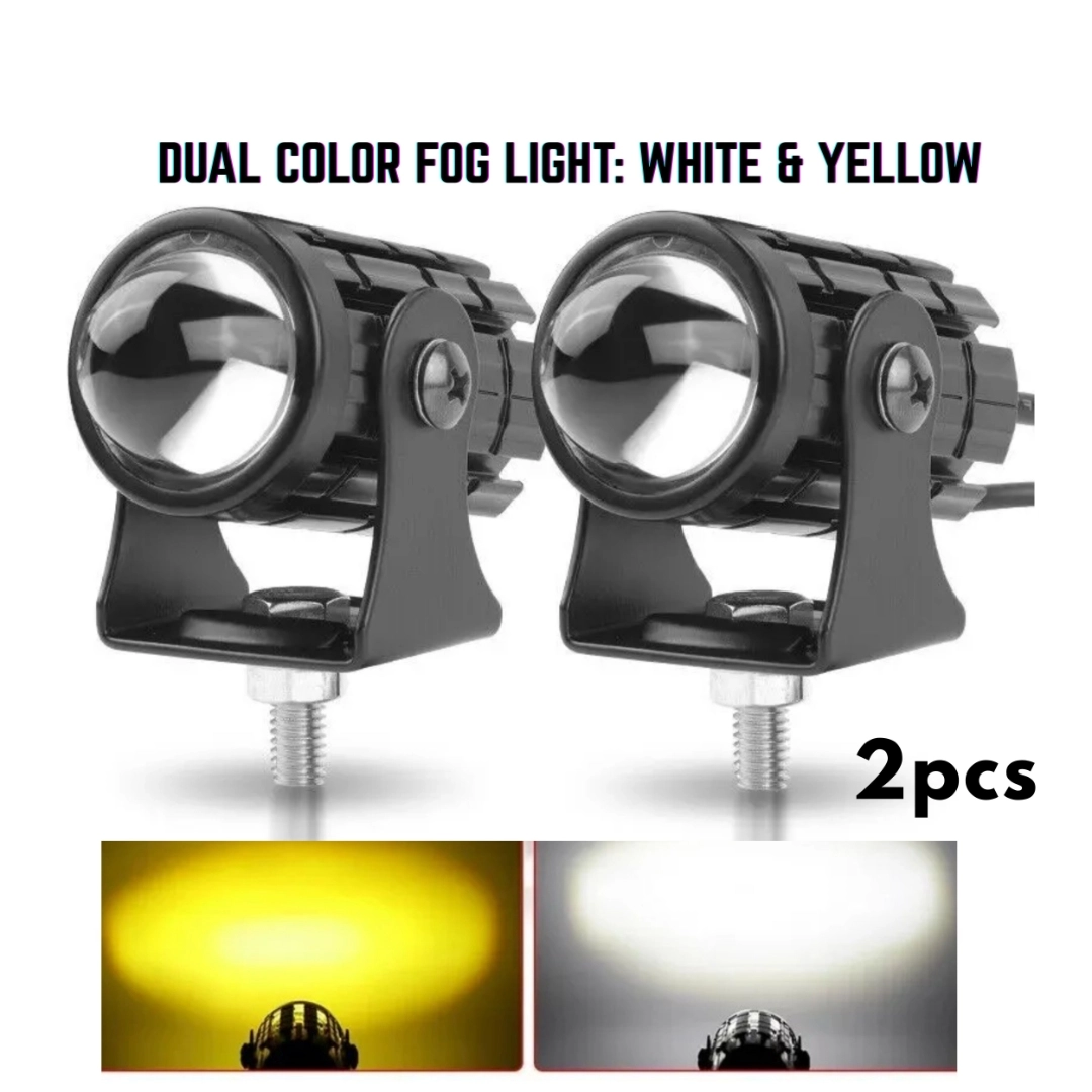 LED Mini Fog Light – White & Yellow Dual Color | Universal Fit for Car ...