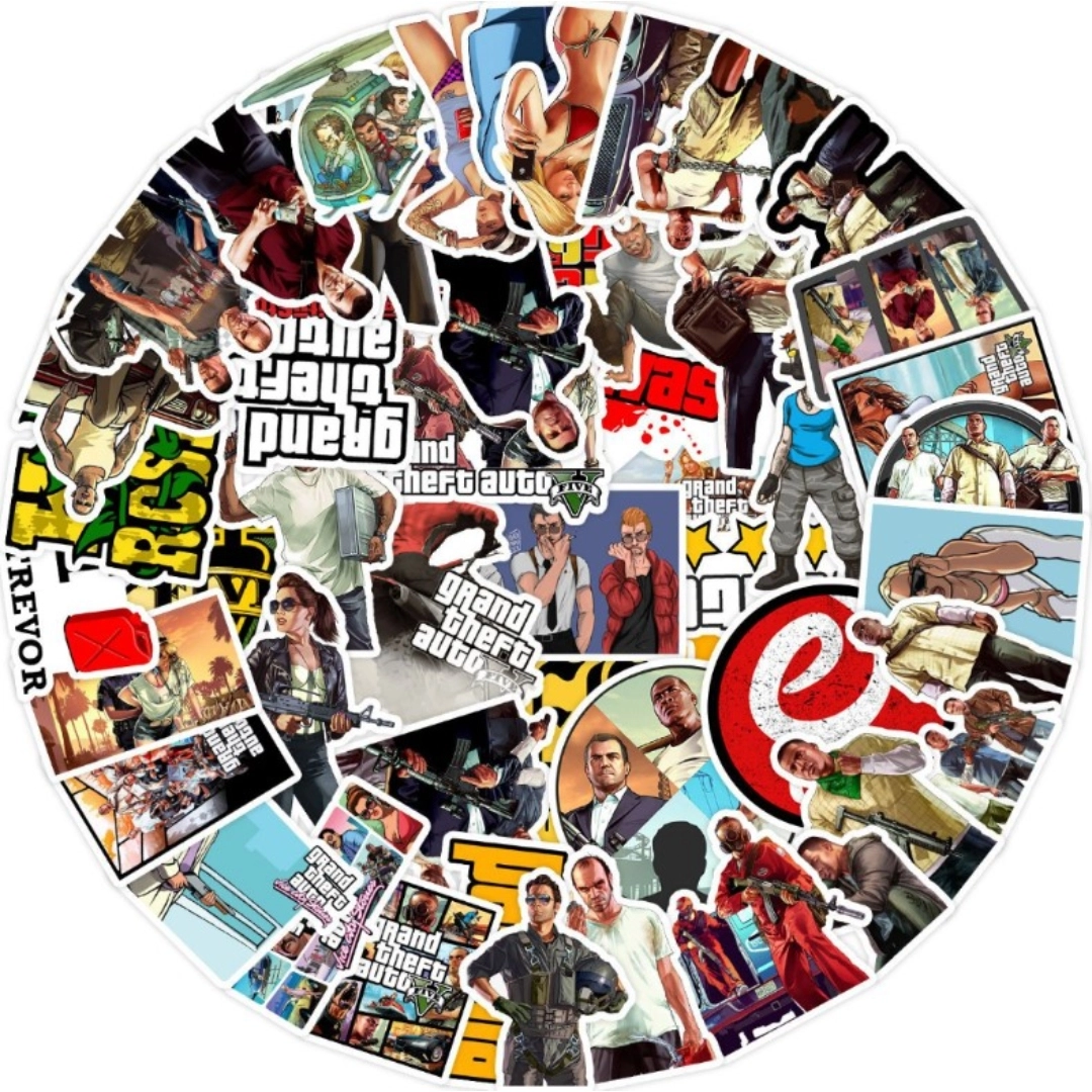 25Pcs/Pack Random Grand Theft Auto V GTA V PVC Waterproof Stickers For ...