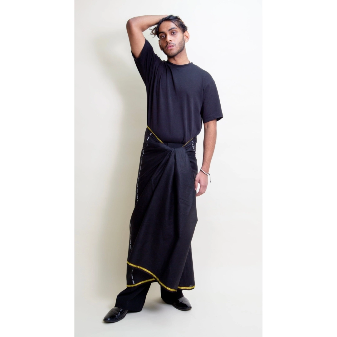 Lungi 5 Hand Black Linen 1 pcs / Wholesale Price Ever / Multicolor ...