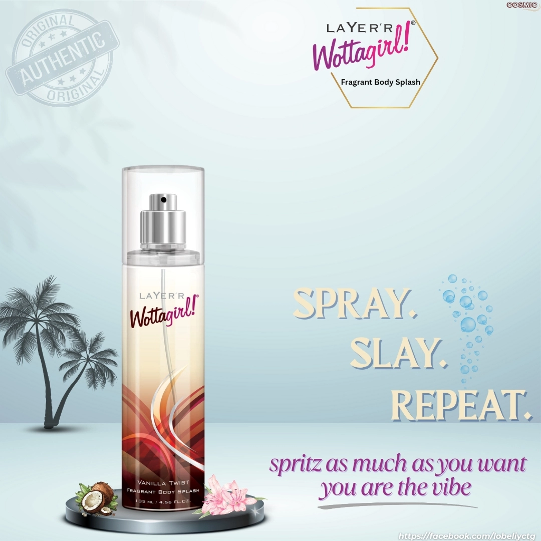 Layer'R Wottagirl Vanilla Twist Fragrant Body Splash For Women 135Ml