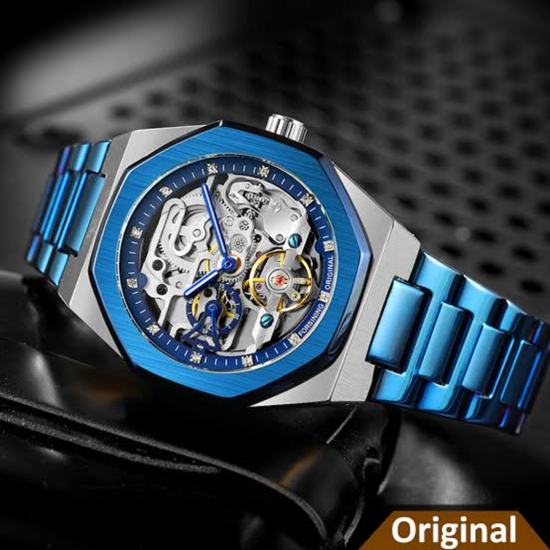 Forsining Men Hollow Flywheel Automatic Mechanical Watch