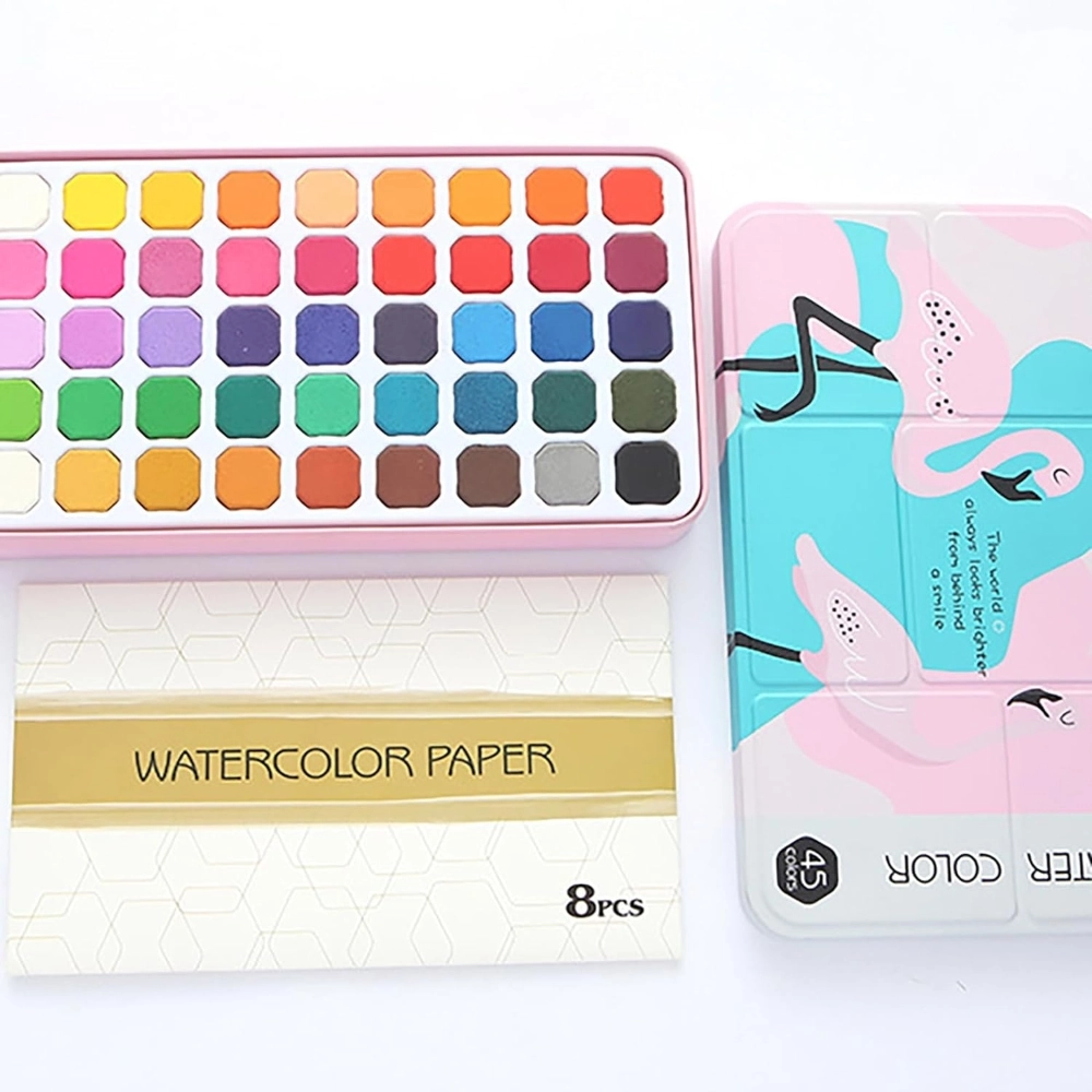 Keep Smiling Solid Pigment Water Color Tin Set 45 Colors