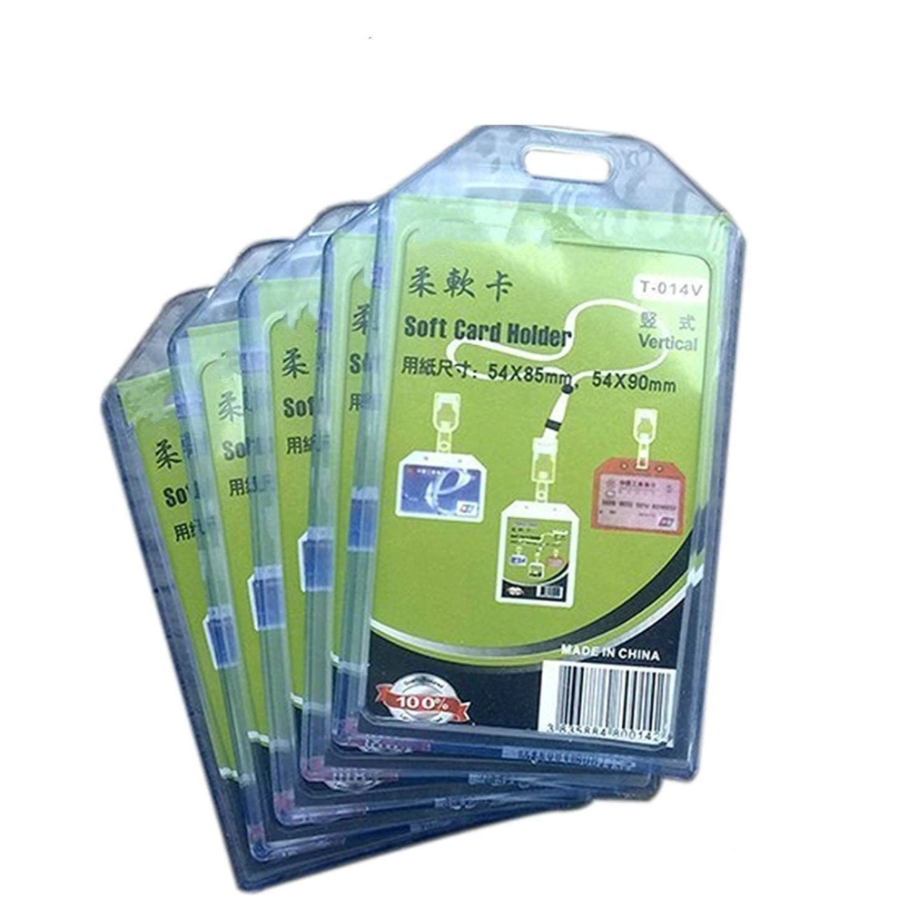 Soft PVC Working ID Card Badge Holder (T-014V) 10 Pcs ID Card Soft ...