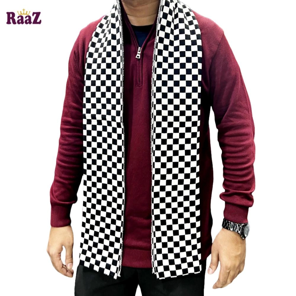 Black and White Trendy Check Stylish Fashion Soft Scarf and Woolen Winter Muffler