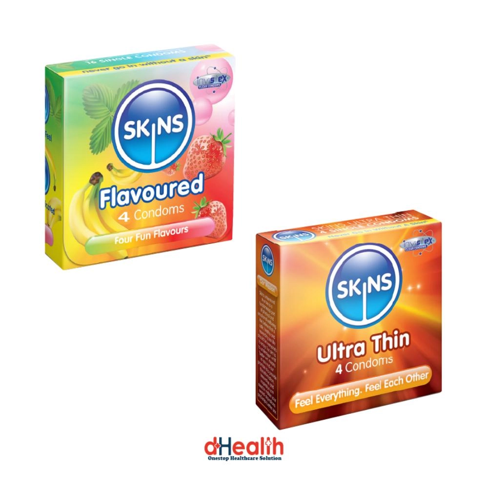 SKINS Ultra Thin Premium & SKINS Flavored Premium Condoms 2,s Combo ...