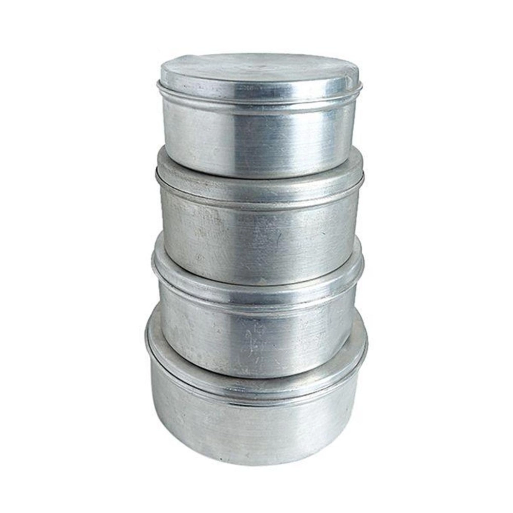 4 Layer Lunch Box - Silver