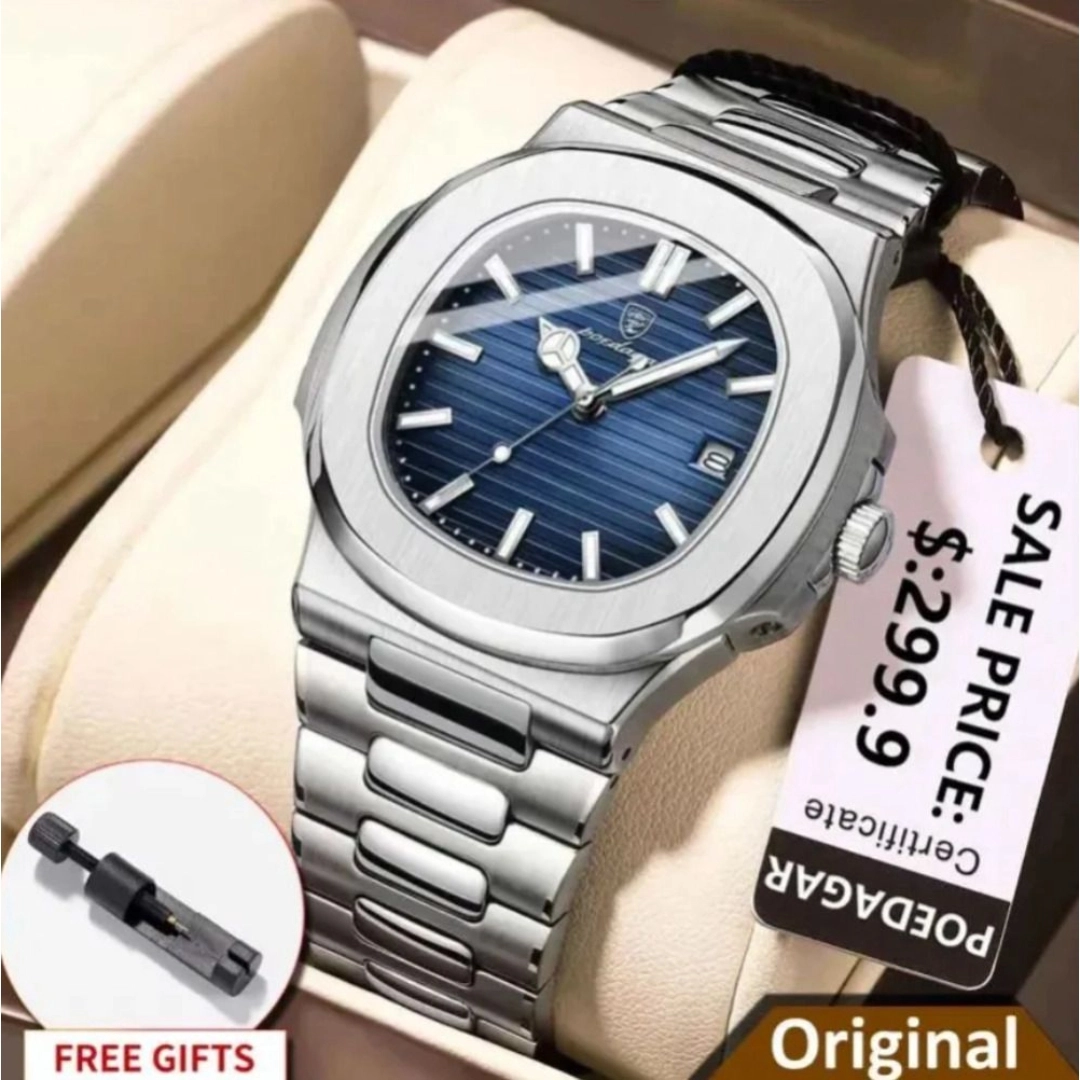 Poedagar 613 Men’s Luxury Stainless Steel Waterproof Quartz Watch with ...