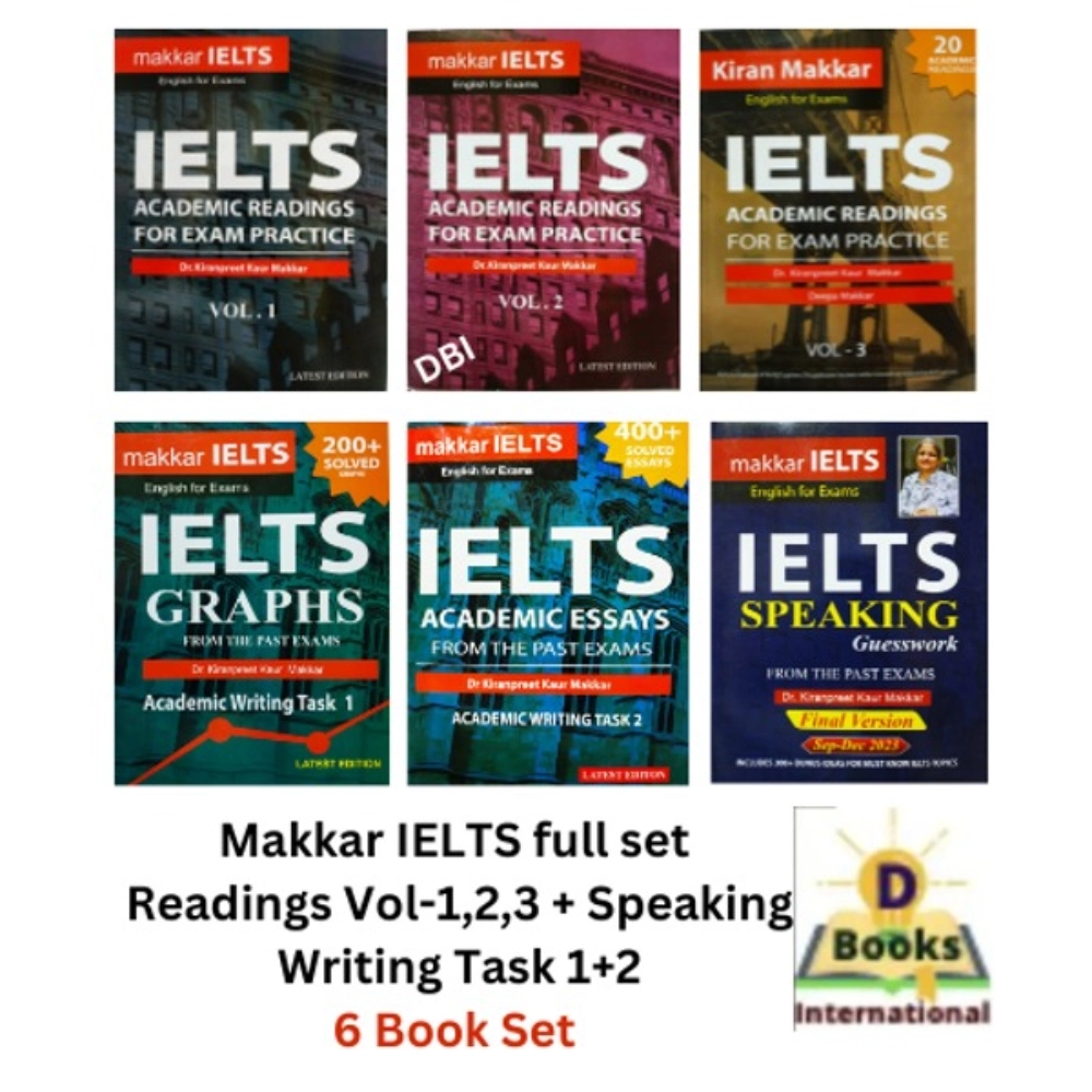 Makkar IELTS 6 Books Set Readings Vol-1,2,3, Writing Task 1,2 ...