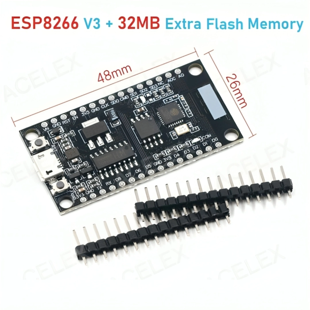 NodeMCU V3 Lua WIFI module integration of ESP8266 + Extra memory 32M ...