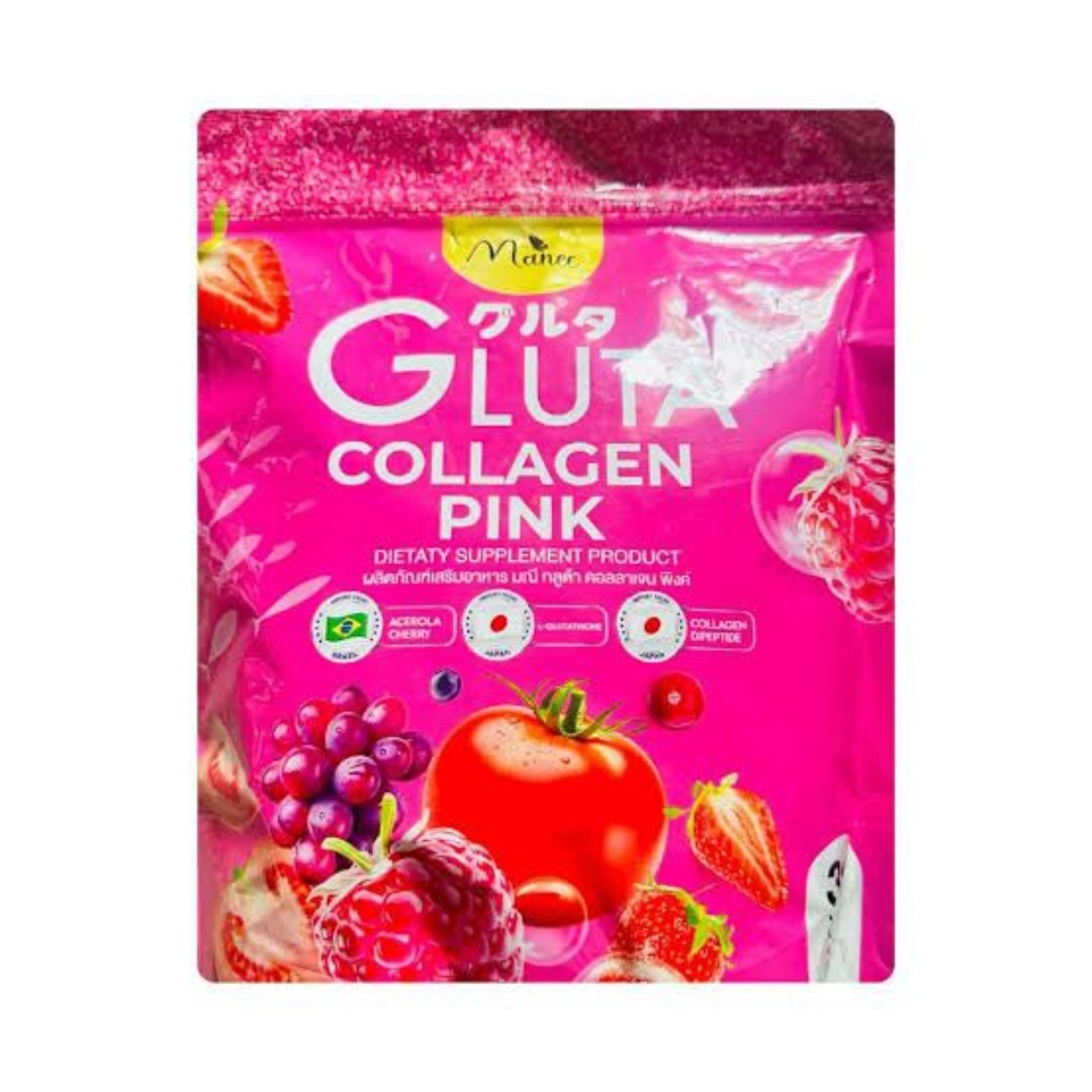Manee Collagen Pink Juice – Gluta Formula, 1 Pack (30 Sachets), Healthy ...