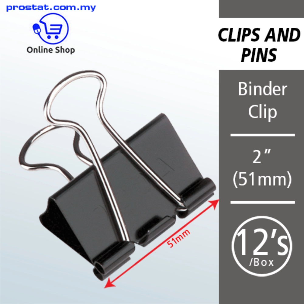 Binder Clips Metal paper clips - 12 Pcs 51mm