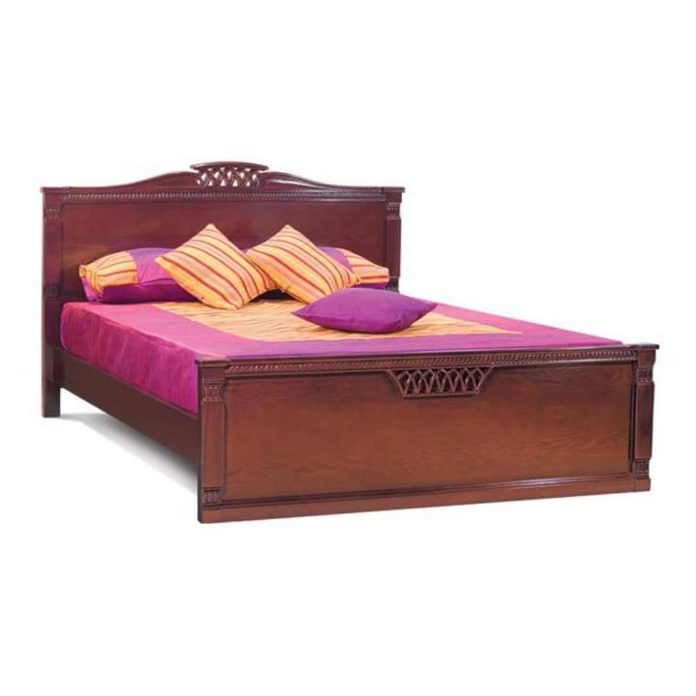 Malaysiyan process wood Double Bed B-0983 , 5*7 ft Chocolate / Tetul ...