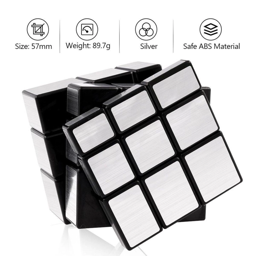 Mirror Cube 3x3 Speed Cube 3x3x3 Mirror Blocks Unequal Puzzle Silver ...