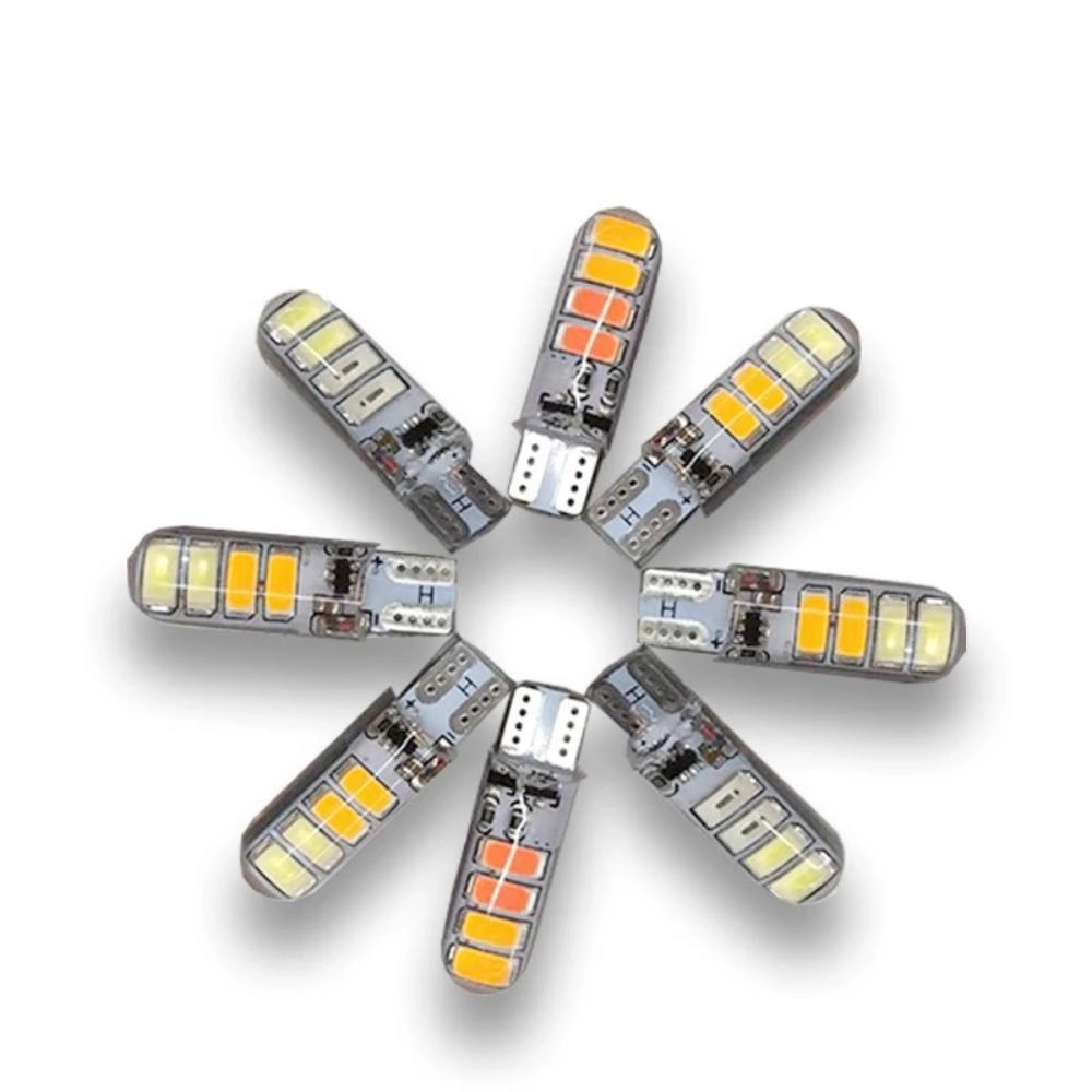 Two Color Flash Automobile LED Double Color Flash Silicone Lamp Bulb