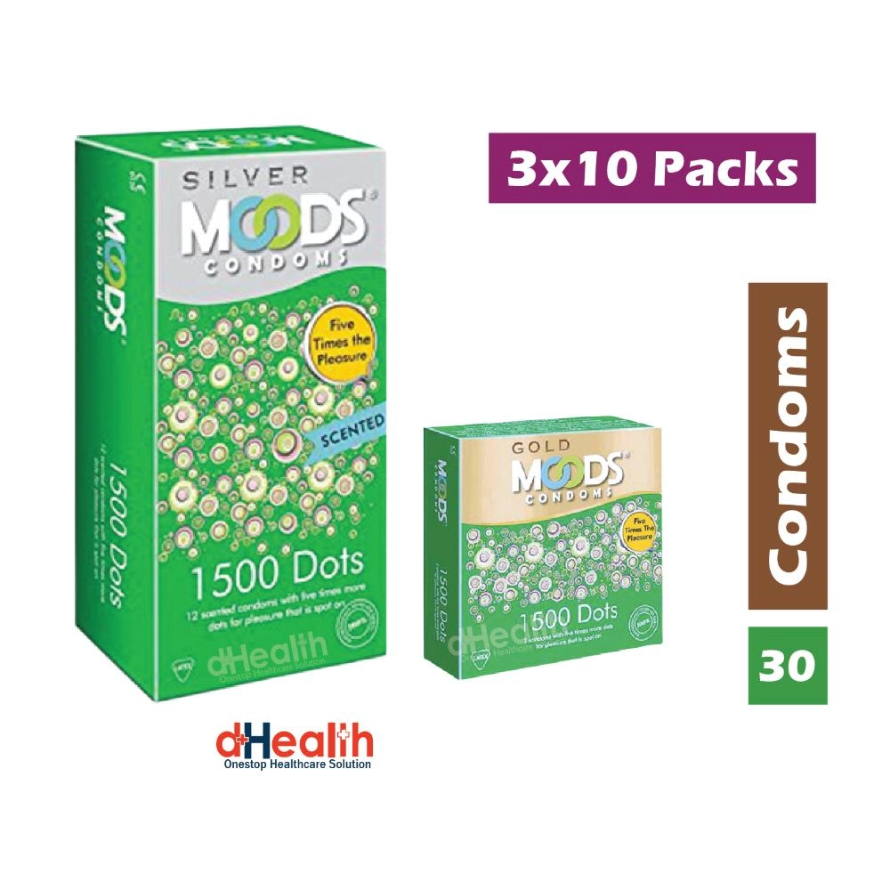 Moods 1500 dotted Condom Full Box ( 10 pack of 3's / 30pcs)