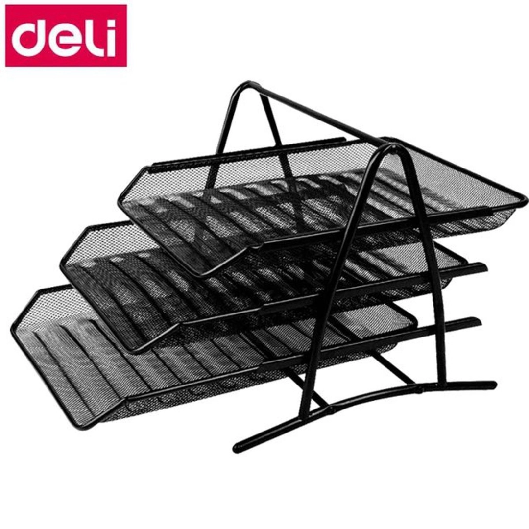 Deli 9181 Metal File Tray Document Basket Management Black Color Office ...