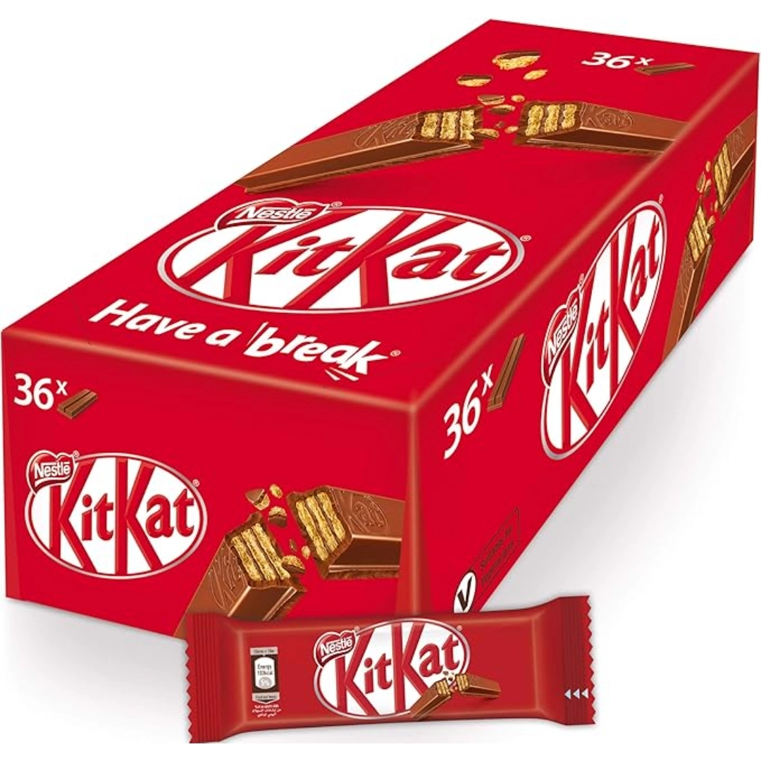 Nestle Kitkat 2 Finger Milk Chocolate Wafer Bar 20.5G (36 Pieces) dubai