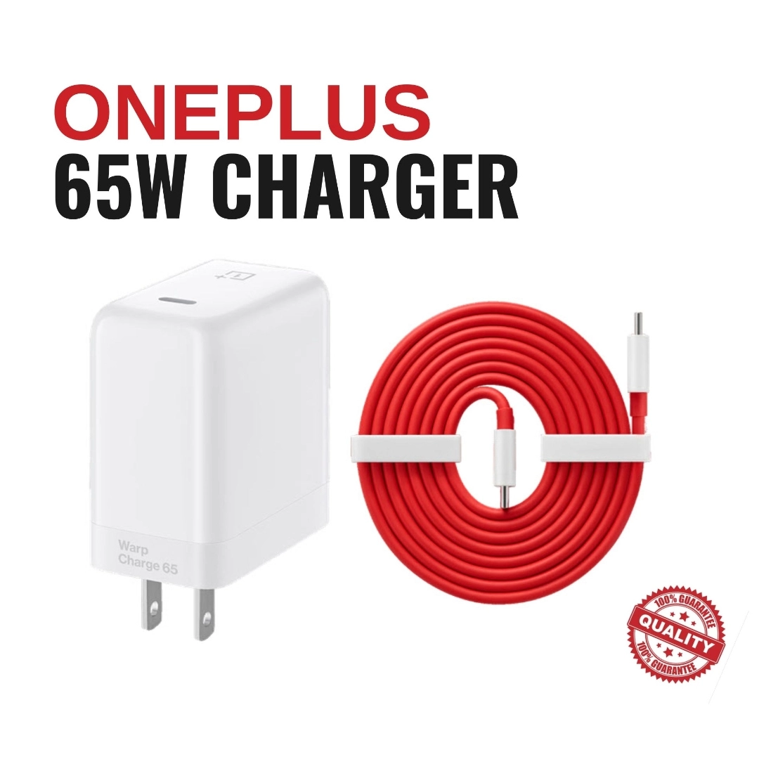OnePlus 8T/9/9 Pro 65W Warp Charger with Type-C Cable - Fast Charging ...