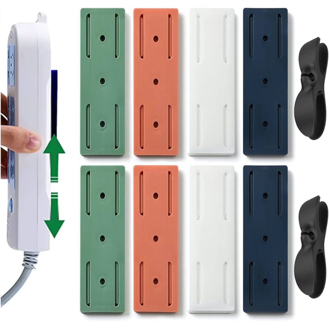 Socket Holder Plug Fixer Wall-mounted Power Strip Holders Sticker Holder