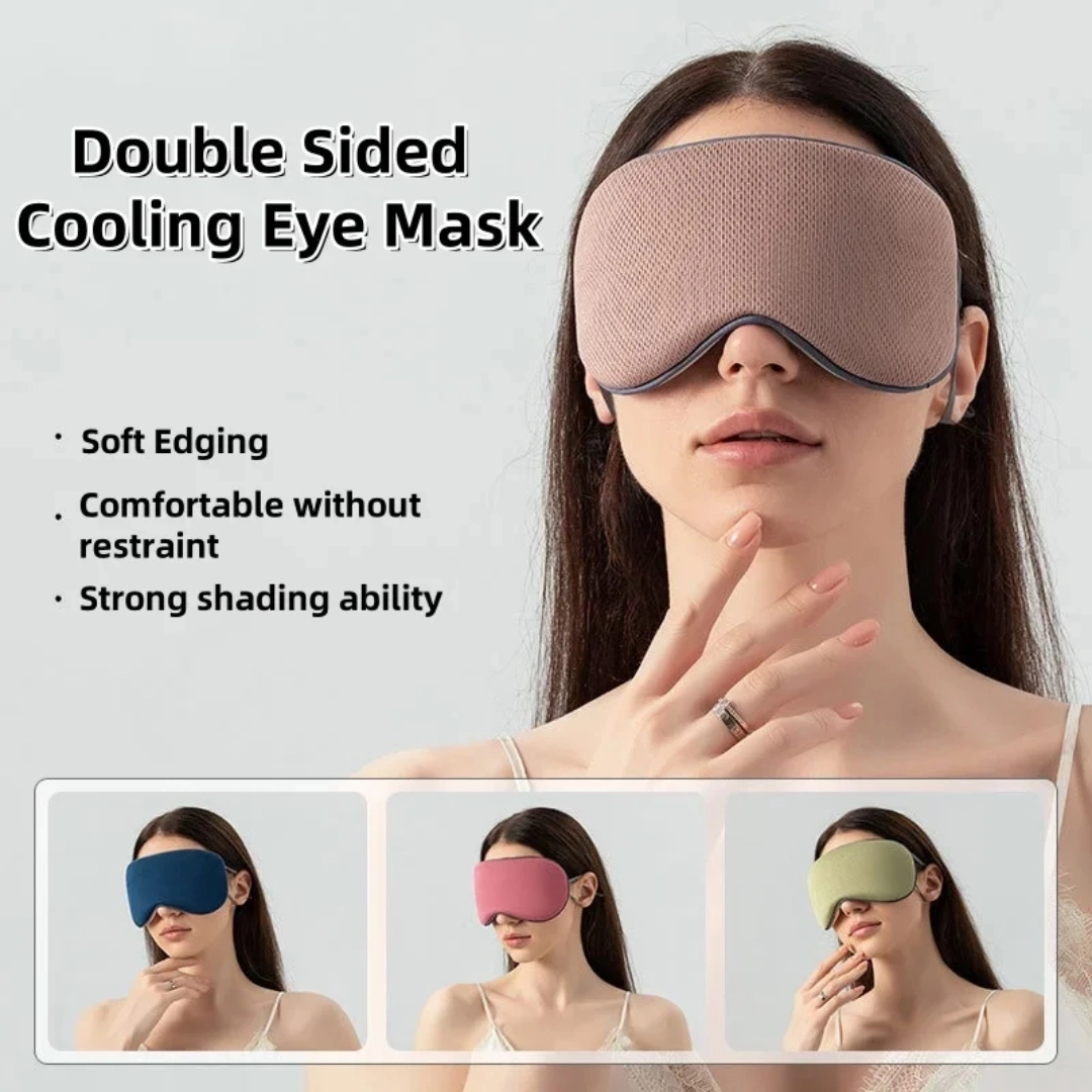 Double-Sided Warm & Cool Sleeping Eye Mask | Ice Silk 360° Blackout ...