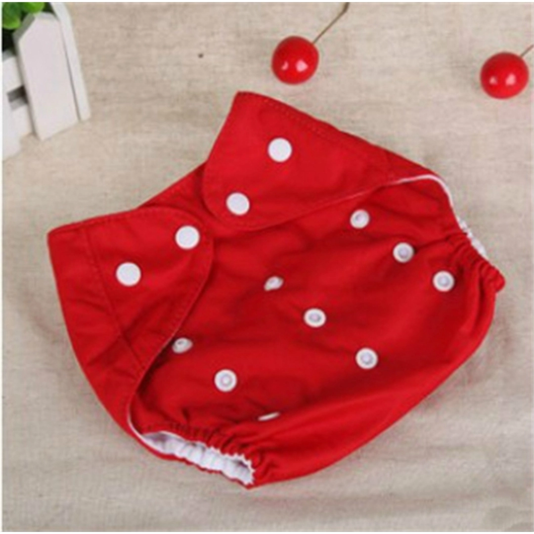 Washable Reusable Baby Cloth Diaper - Color Red (Weight 3 Kg To 15 Kg ...