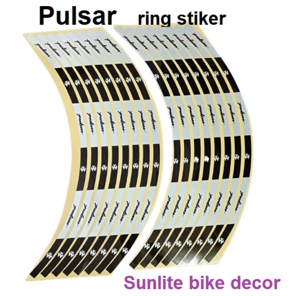 Wheel Rim Ring sticker for motorcycle Pulsar. Black