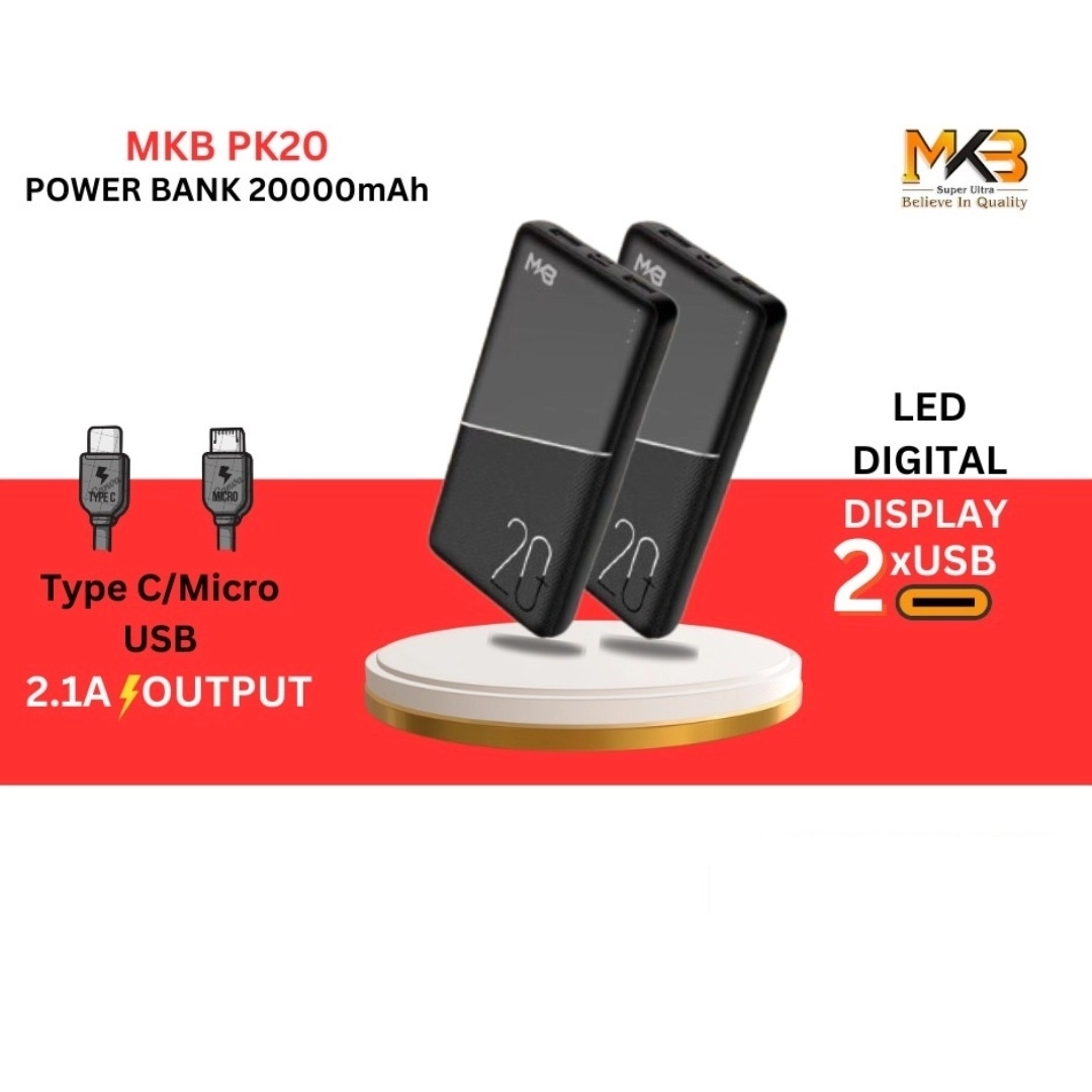 MKB PK20- 20000mAh POWER BANK LED DIGITAL DISPLAY