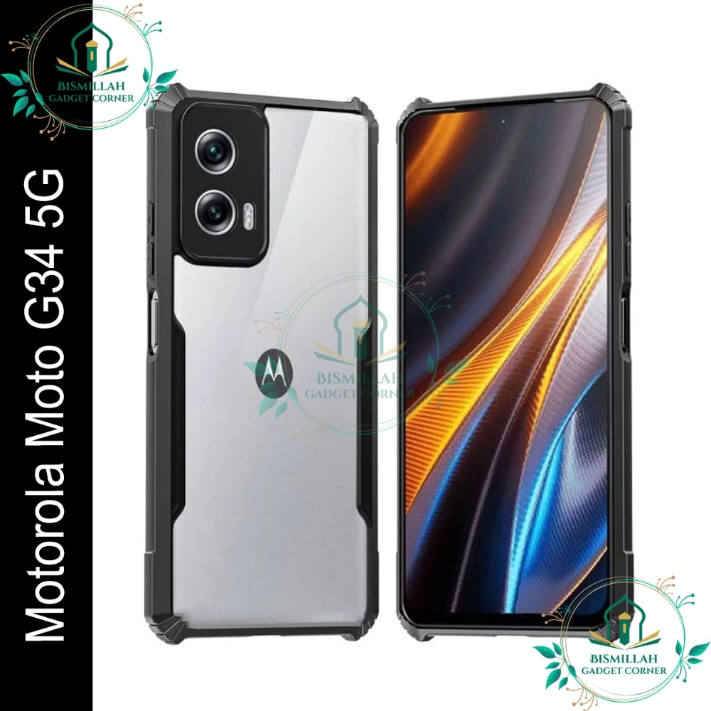 Xundd Back Cover for Motorola Moto G34 5G Transparent Hybrid Hard PC ...