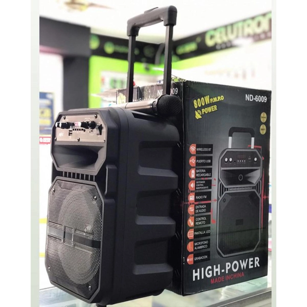 ND-6009 BT High Quality Sound Trolley Speaker With Wireless Mic, FM ...