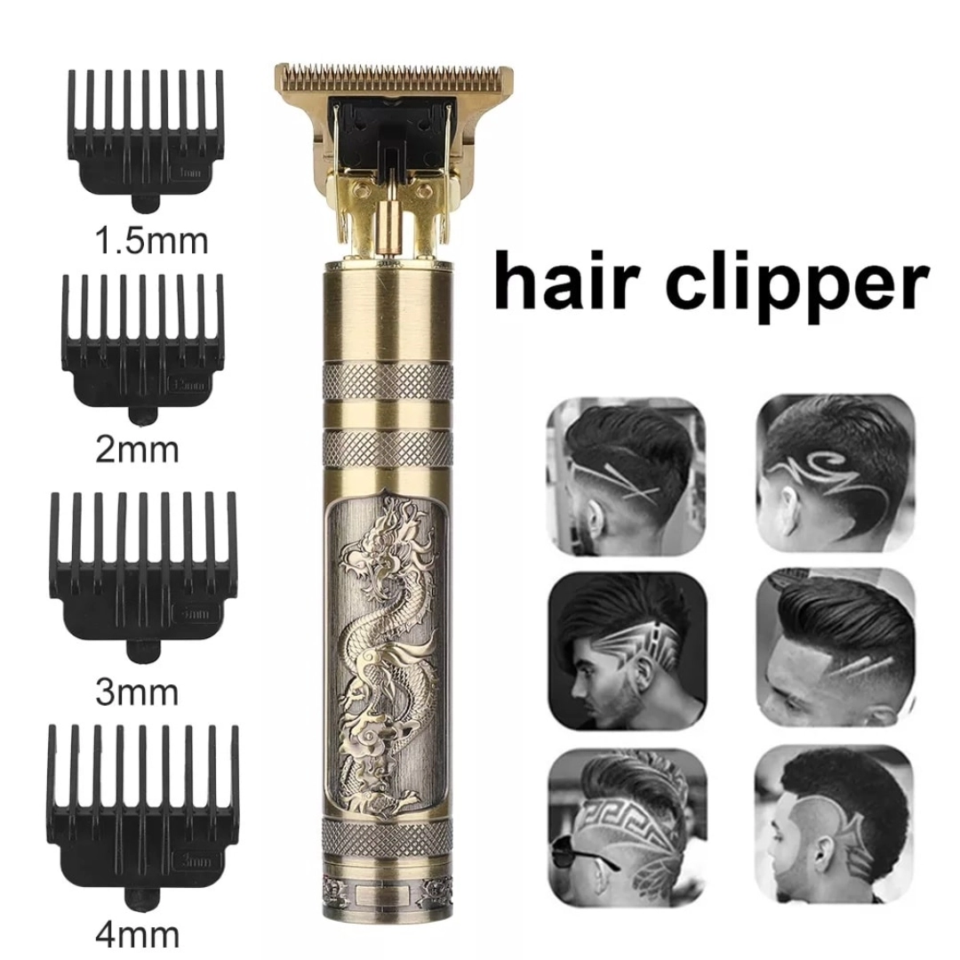 T9 Vintage USB Rechargeable Hair Trimmer Electric Hair Clipper Haircut ...