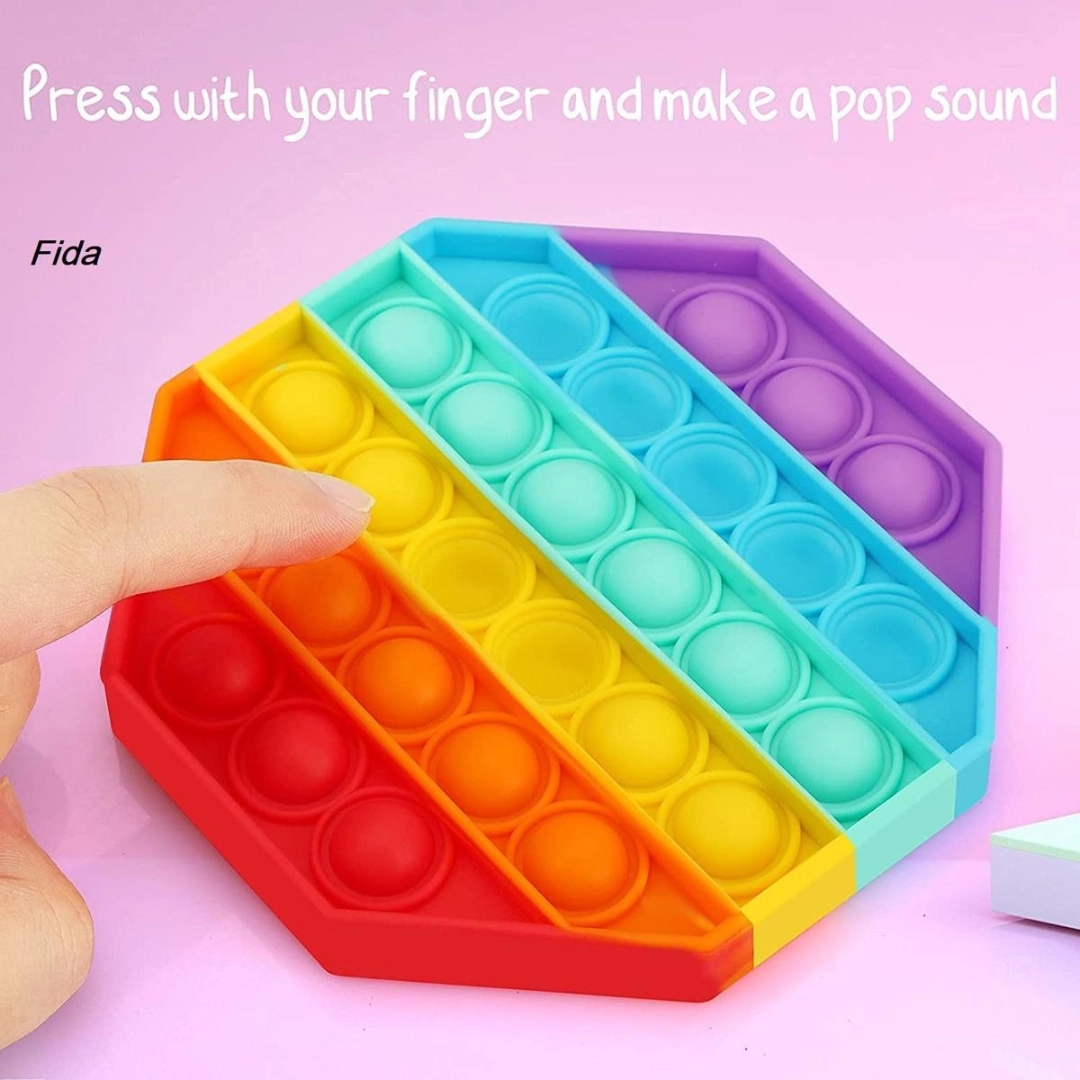 Fidget Toys Pop It(Rainbow Octagon) Fidget Pop Push Toy, Sensory Toys ...
