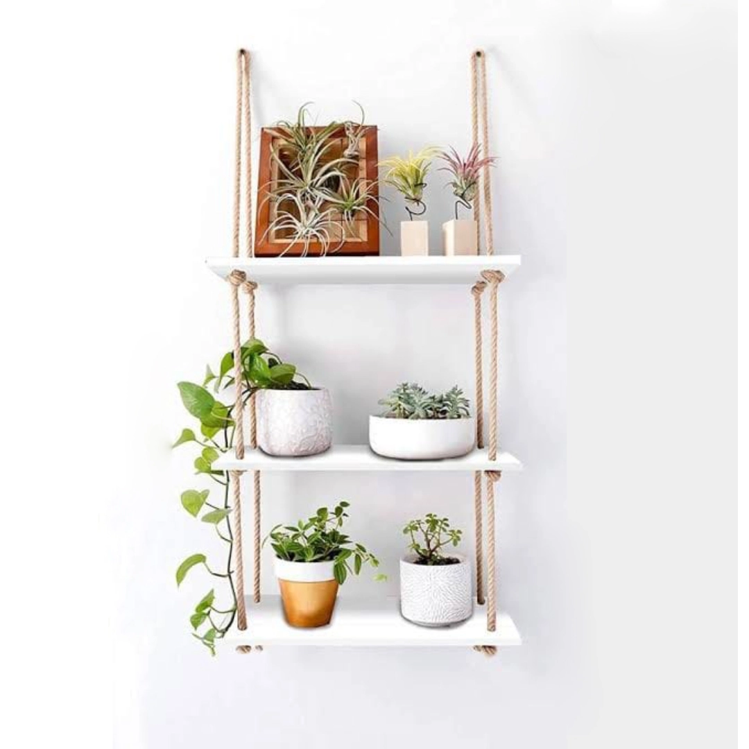 Decoration 3 Layer Hanging Shelf (Without Tree), Balcony Hanging- Rope ...