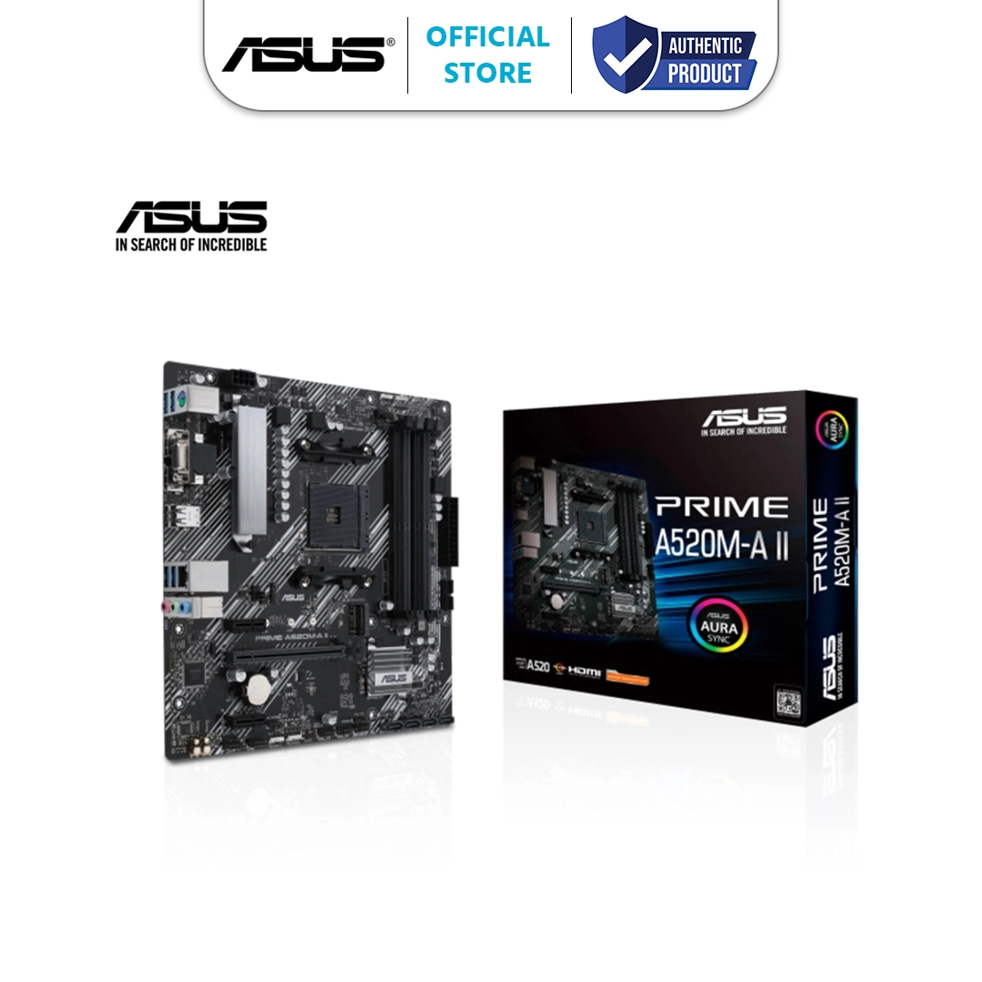ASUS PRIME A520M-A II AMD Ryzen micro ATX Motherboard - AMD A520 (Ryzen ...