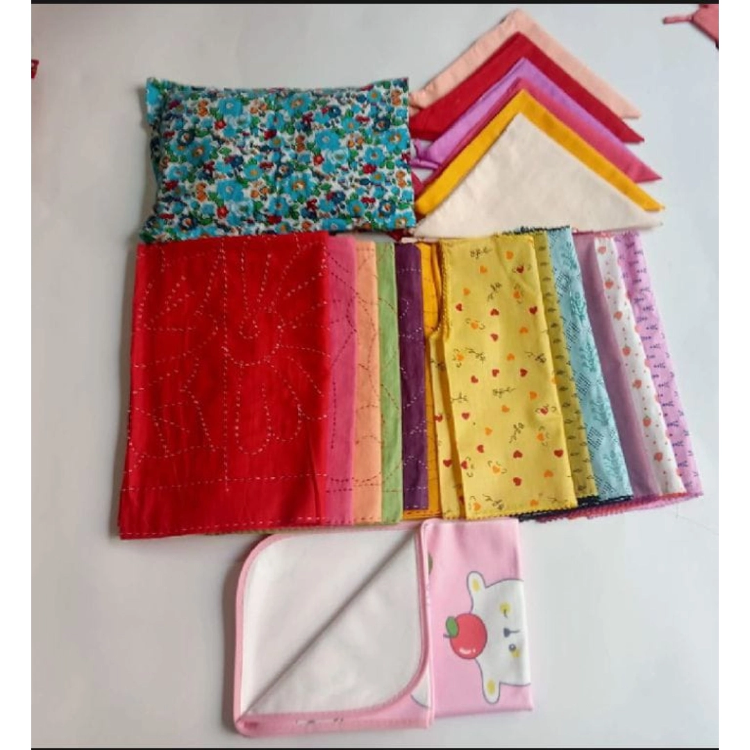 New Born Baby Katha 06 Pices, Nima 06 Pices, Nappy 06 Pices Mustard ...