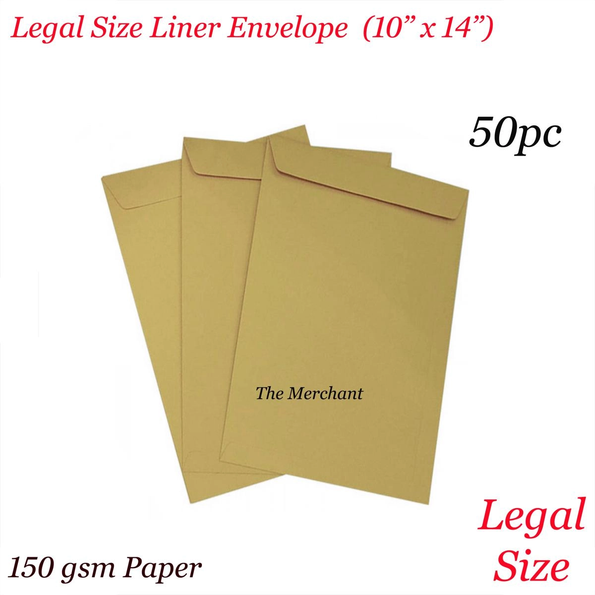 Liner Envelope - A4 Size (9''x12'') - 50 pcs - 150gsm paper (Brown)