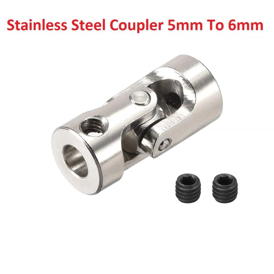 5-6mm SS Stainless Steel Coupler Joint 5mm To 6mm Universal Motor Shaft ...