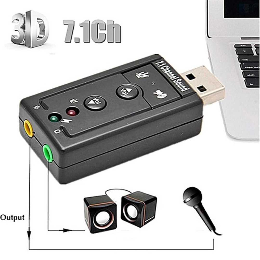 USB Sound Card 7.1 External w/3.5mm usb audio adapter Auricolare MIC ...