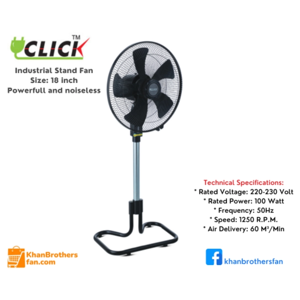 Click 18 inch Industrial Stand Fan, Powerful And Silent Air. Click ...