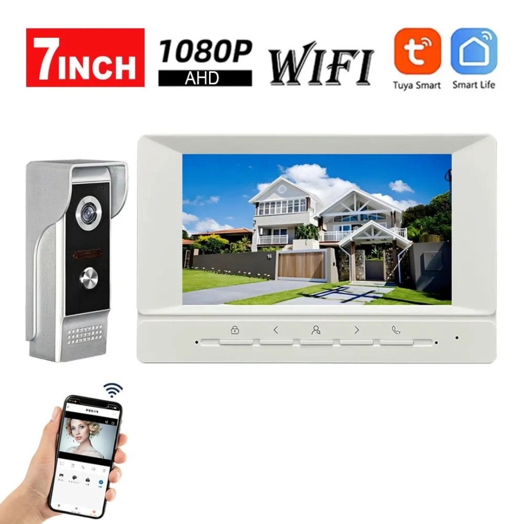 1080P Video Door Camera with Monitor, 7 Inch Screen Video Door Phone ...