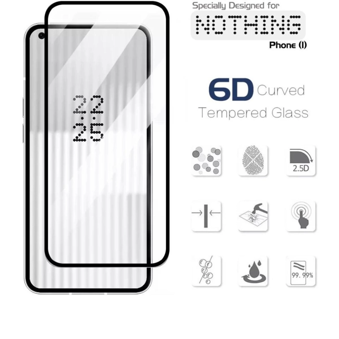 Nothing Phone 1 Full Glue 5D/6D/10d Tempered Glass Screen Protector-Black