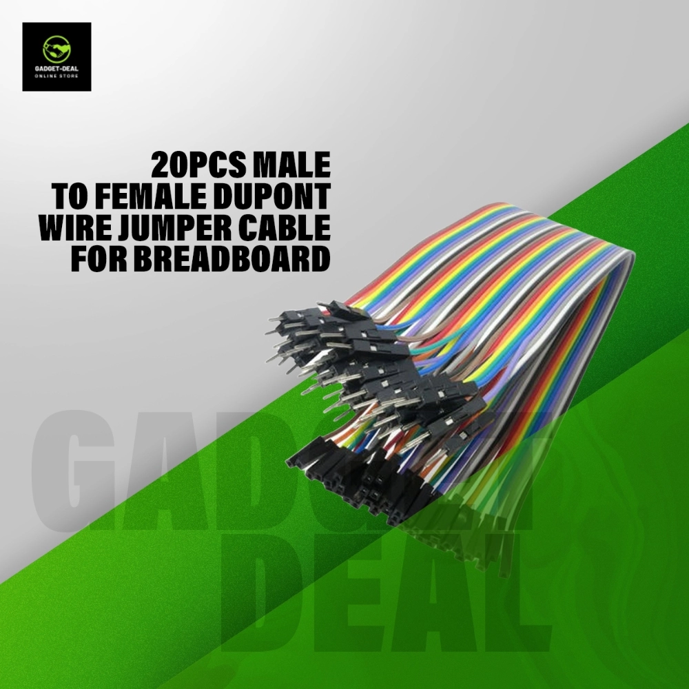 20pcs Male to female Dupont Wire Jumper Cable for Breadboard