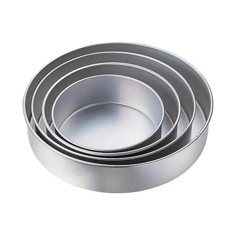 4Pcs Round Shape Cake Mold, Aluminum Set to Make Cake, Pudding And More ...