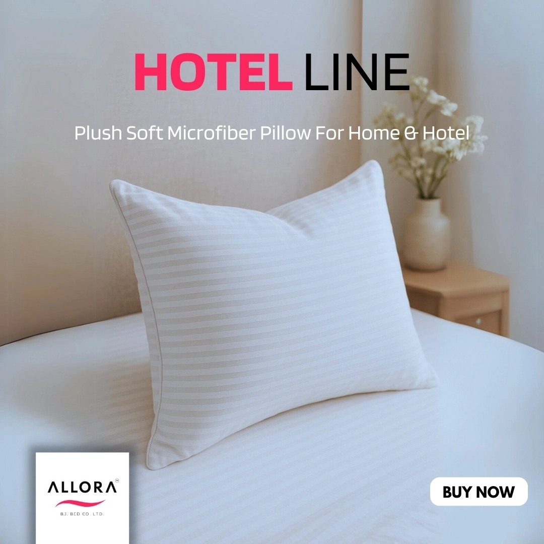 ALLORA Exclusive White Stripe Micro Fiber Head Pillow (18*28)
